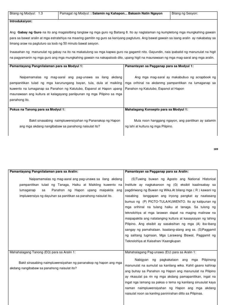 Filipino Teachers Guide 2 | PDF