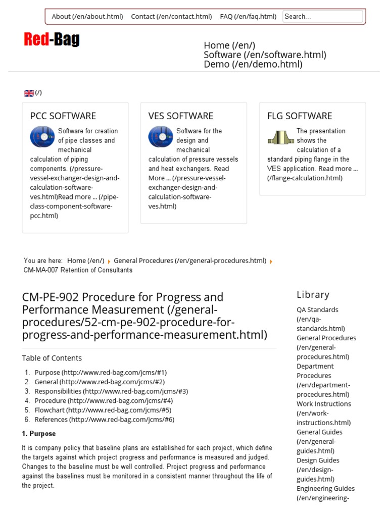 CM-PE-902 Procedure For Progress and Performance Measurement | PDF ...