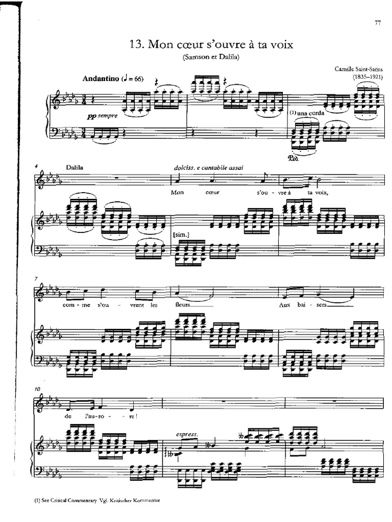 Mon Coeur S'ouvre À Ta Voix - Samson Et Dalila - Saint Saens ...