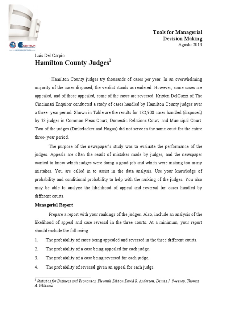 Probabilidades - Hamilton County Judges | PDF