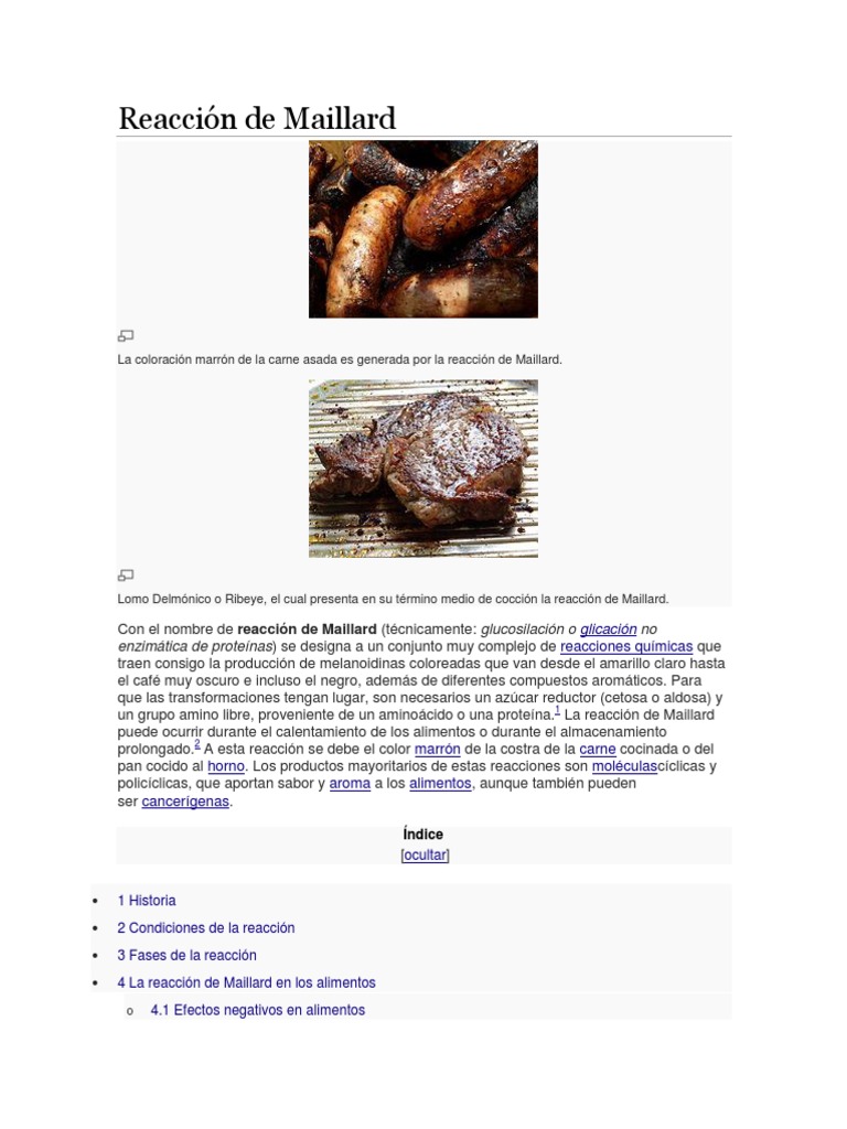 Reacción de Maillard | PDF | Química | Comida y bebida