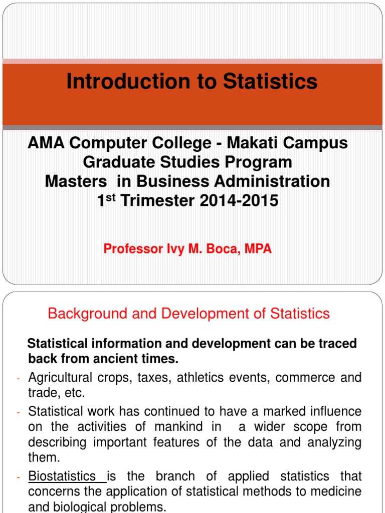 Introduction To Statistics (Week 1) | PDF | Level Of Measurement | Statistics