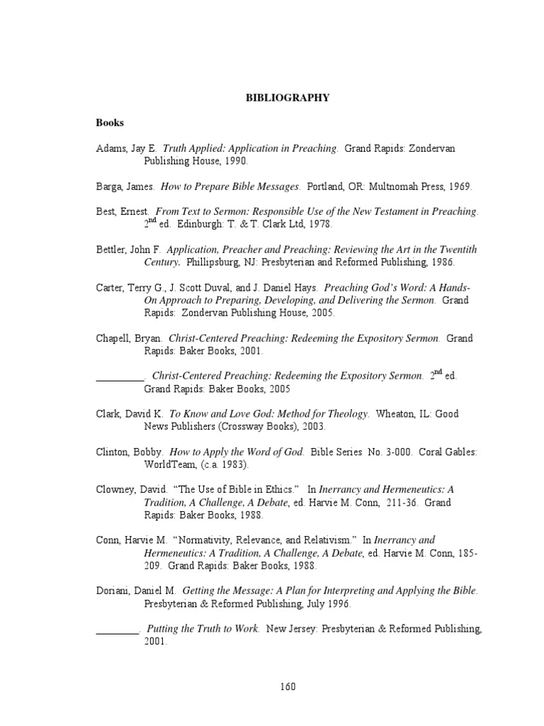 Bibliography For Biblical Application | PDF | Biblical Hermeneutics ...