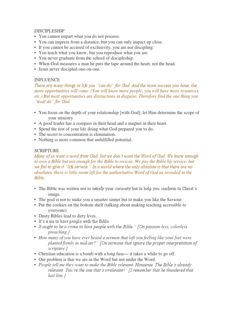Discipleship Insights from Howard Hendricks | PDF | Disciple ...
