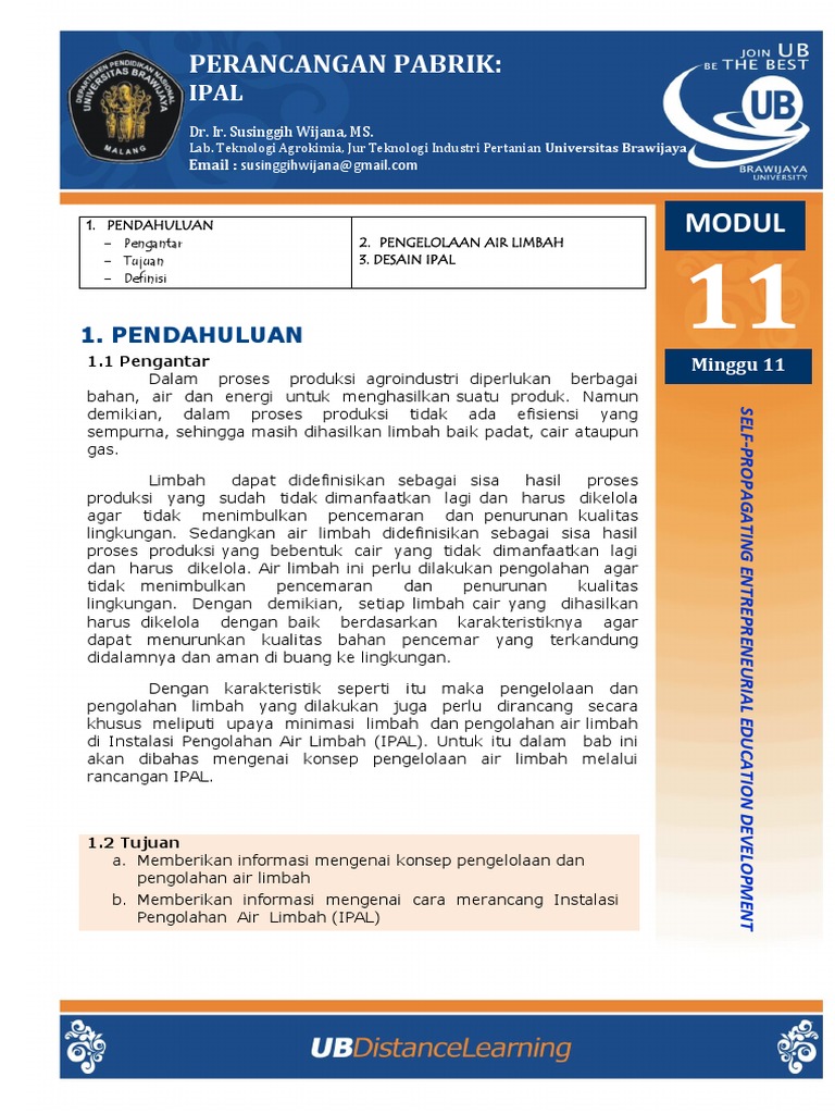 Modul Perancangan Pabrik IPAL | PDF
