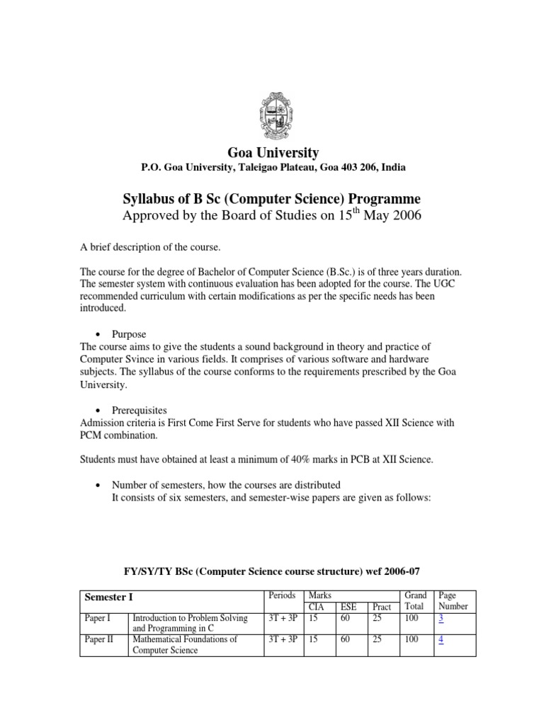 97 Syllabus B SC Computer Science | PDF | Computer Network | Communications Protocols