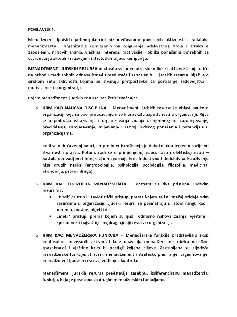 Menadzment Ljudskih Resursa | PDF