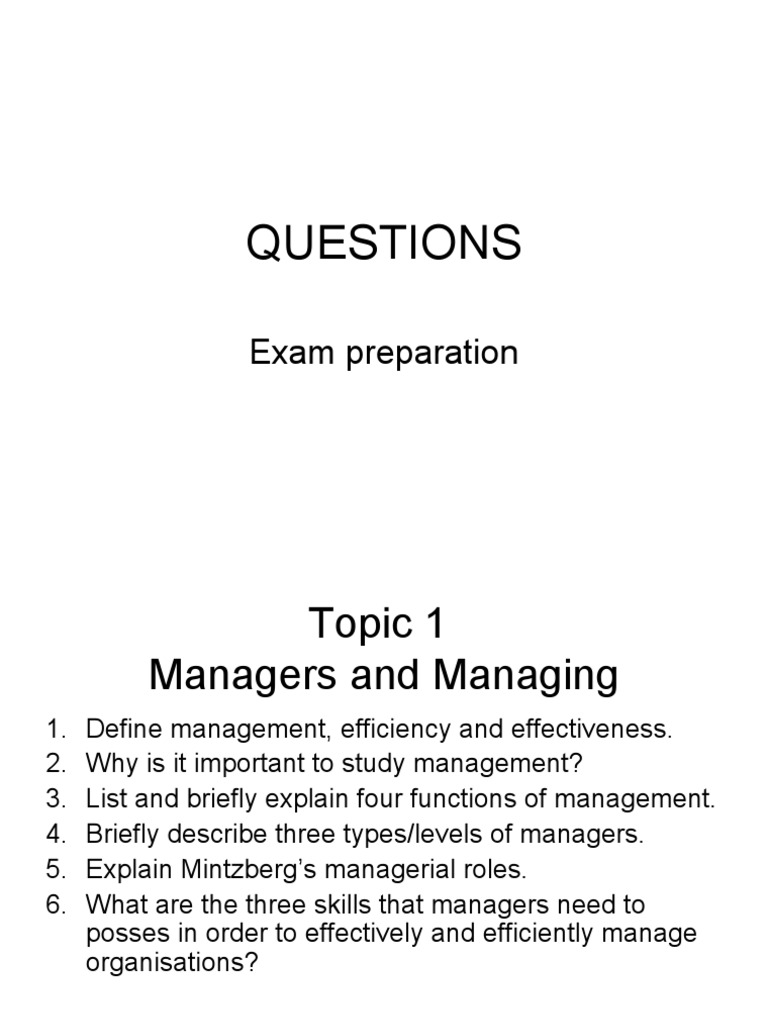 EXAM PREPARATION QUESTIONS - Weeks 1-4 | PDF | Information Technology ...