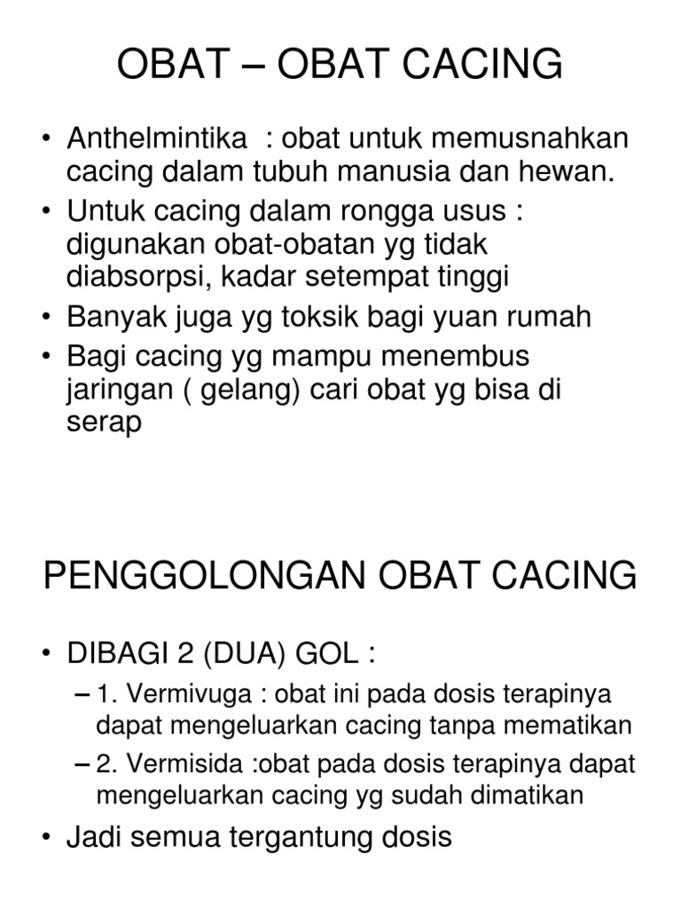 Obat - Obat Cacing | PDF