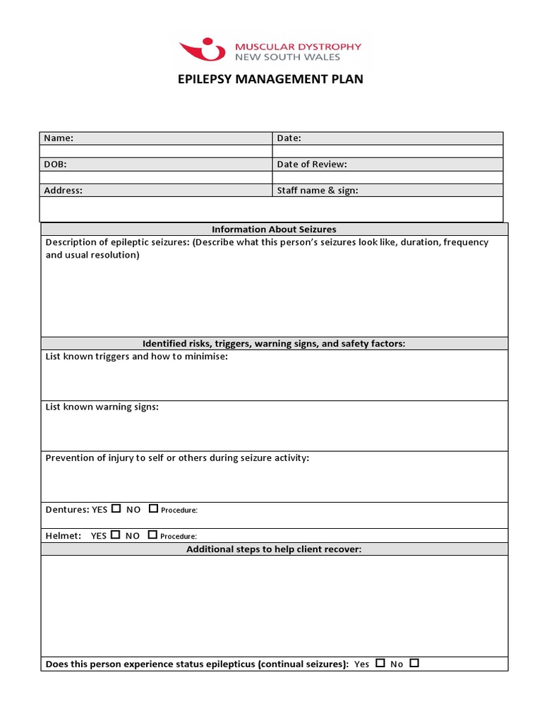 Epilepsy Management Plan: Information About Seizures | PDF | Epilepsy ...