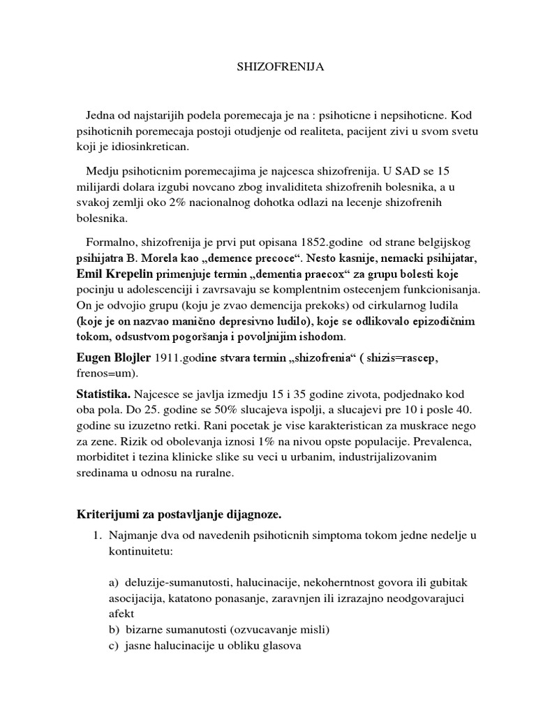SHIZOFRENIJA | PDF