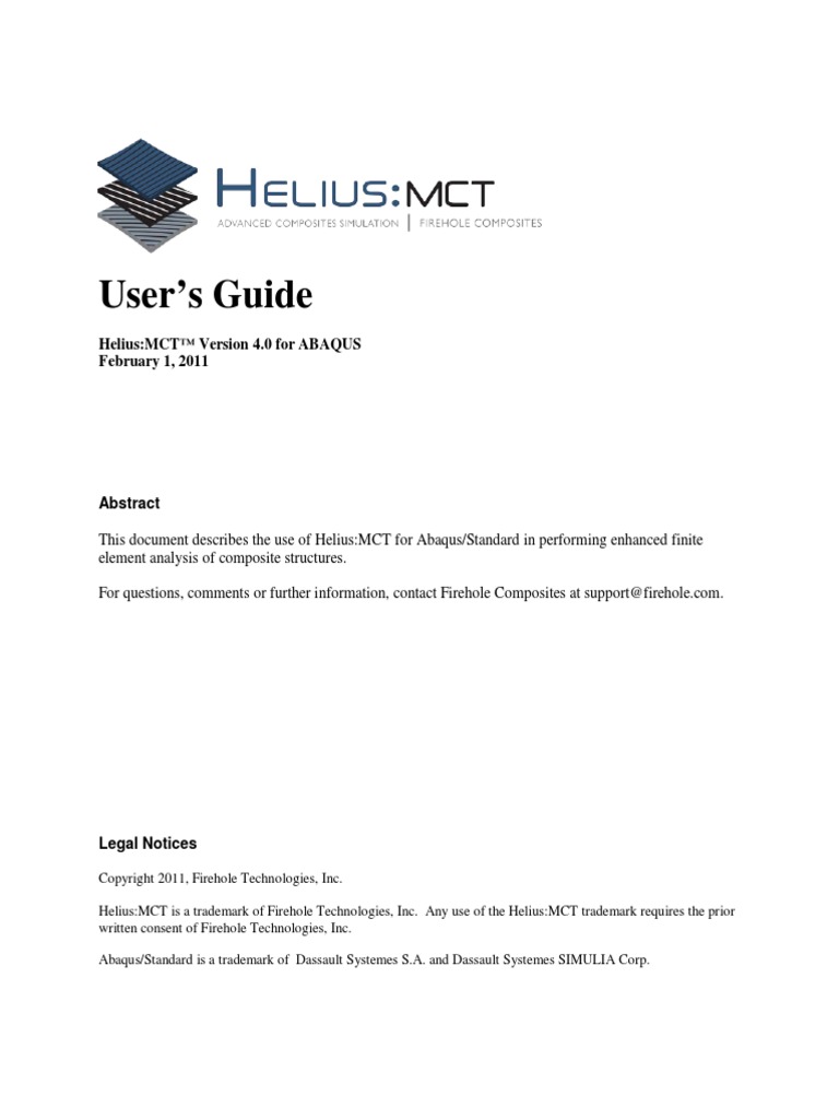 HeliusMCT UsersGuide Abaqus | PDF | Finite Element Method | Parameter (Computer Programming)