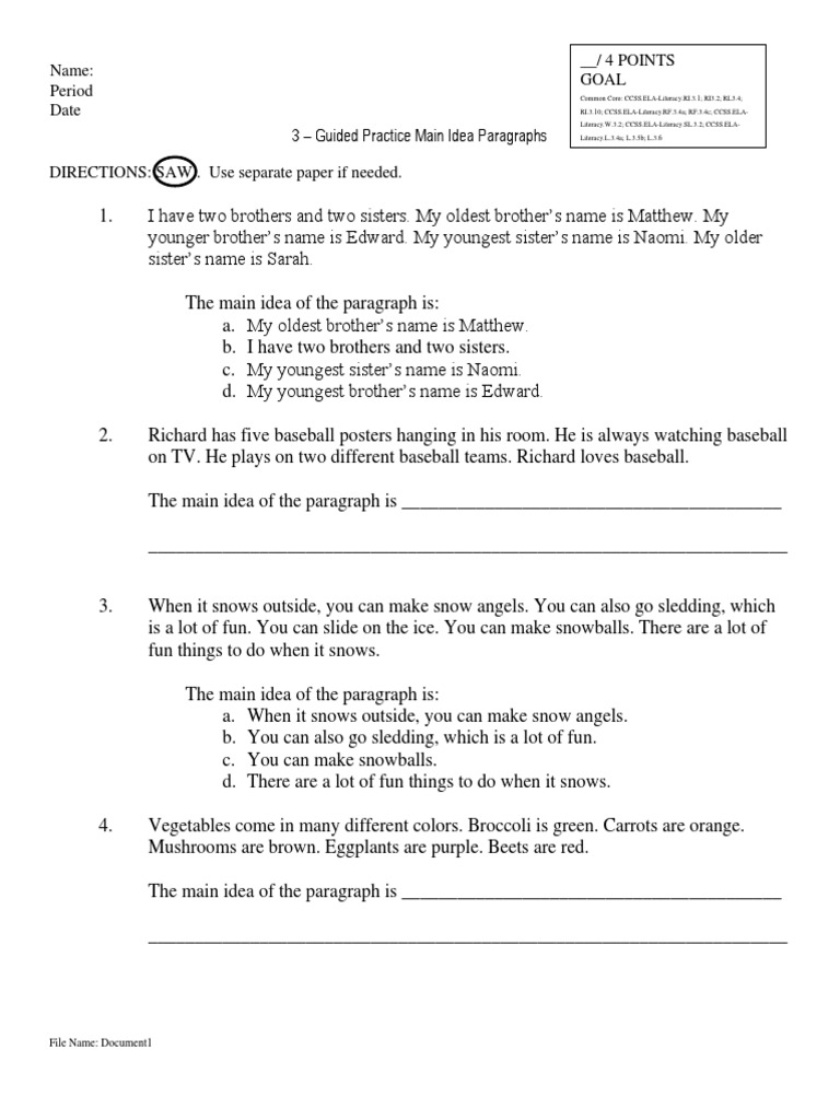 3 Main Idea Paragraphs | PDF | Ant | Taxes