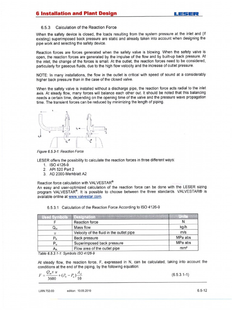 PSV Reaction Force | PDF