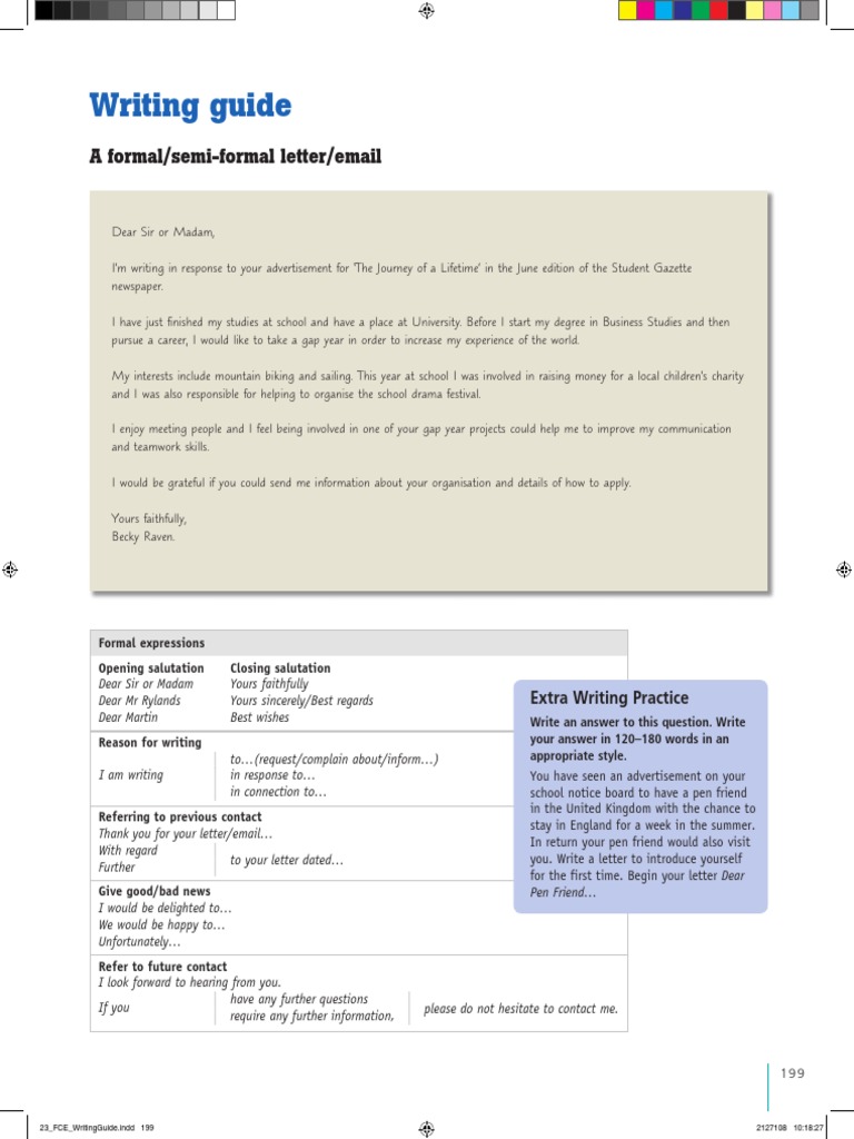 Writing Guide (Spotlight) FCE | PDF