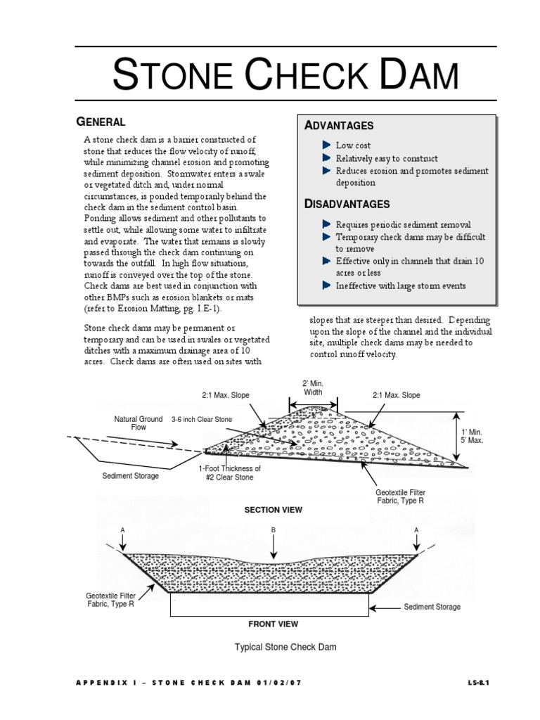 Stone Check Dam | PDF | Dam | Surface Runoff