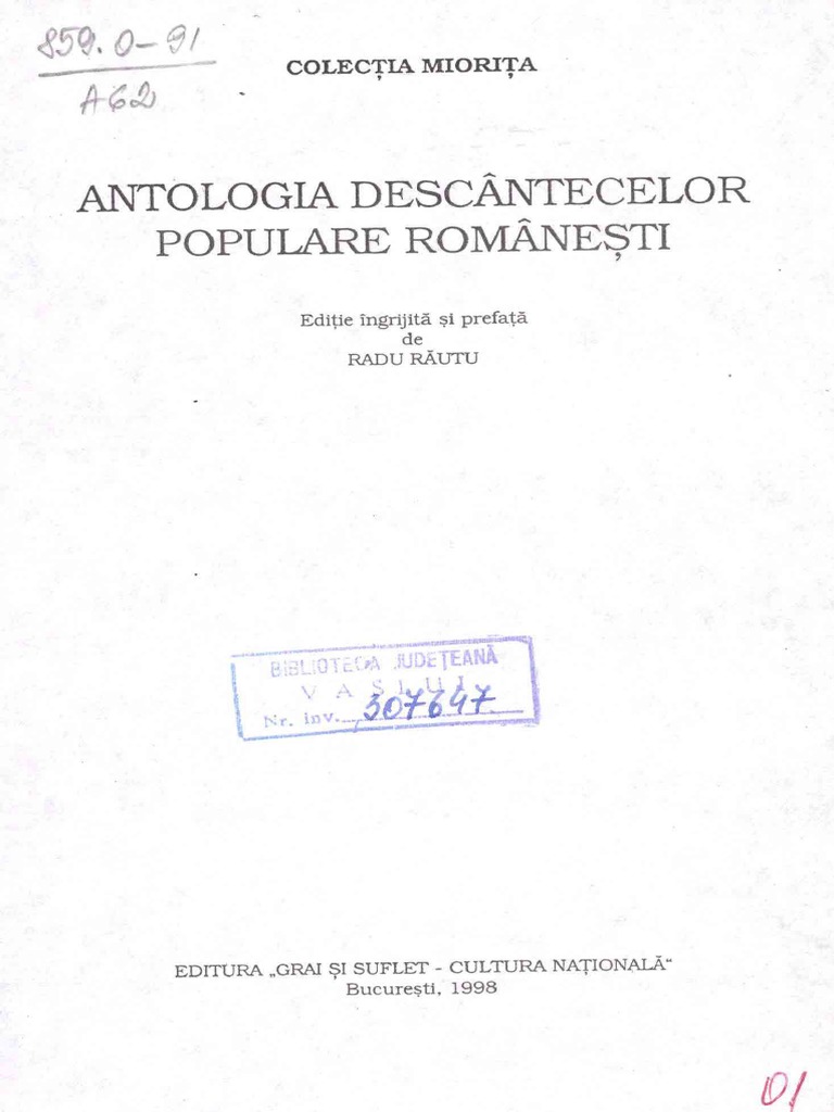 Descantece Populare Romanesti Traditii | PDF | Arts du langage et ...