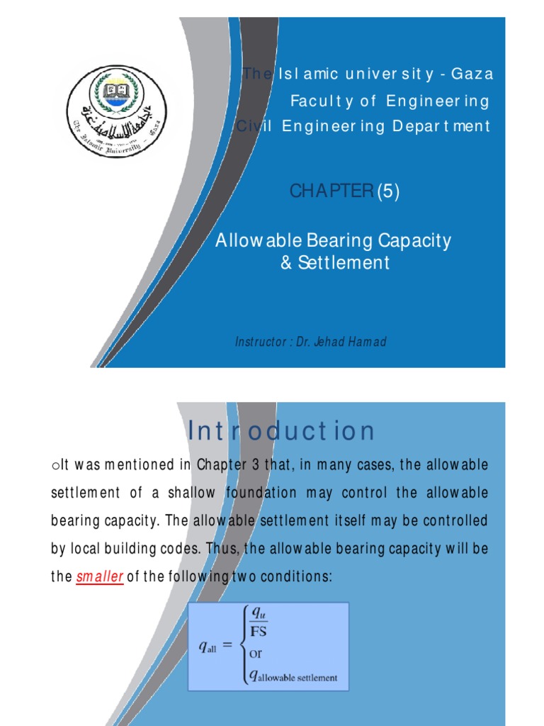 CH5 Bearing Capcity | PDF | Elasticity (Physics) | Continuum Mechanics