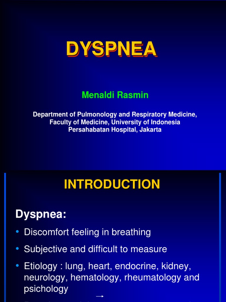 Dyspnea Prof Menaldi Compressed | PDF | Lung | Chronic Obstructive ...