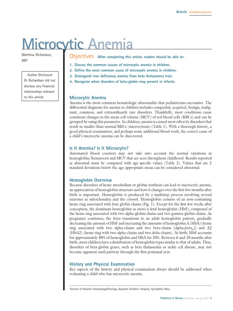 Microcytic Anemia | PDF | Anemia | Blood