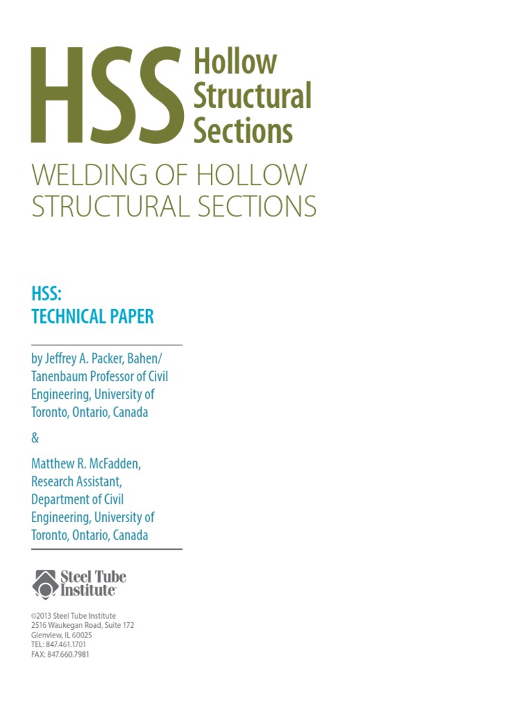 Welding of Hollow Structural Sections PDF | PDF | Welding | Construction