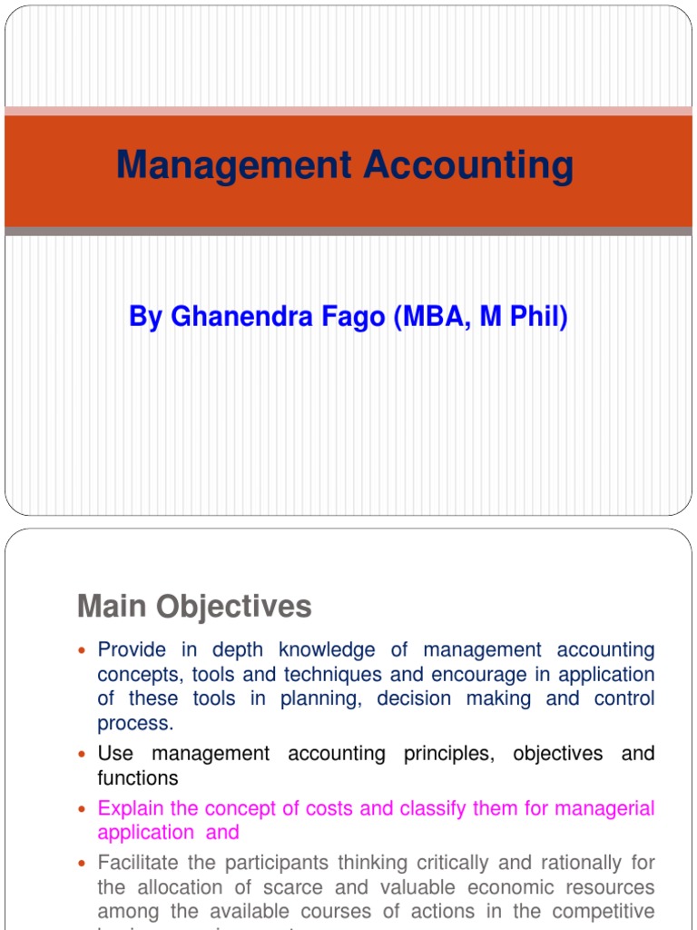 Introduction To Management Accounting | PDF | Management Accounting ...