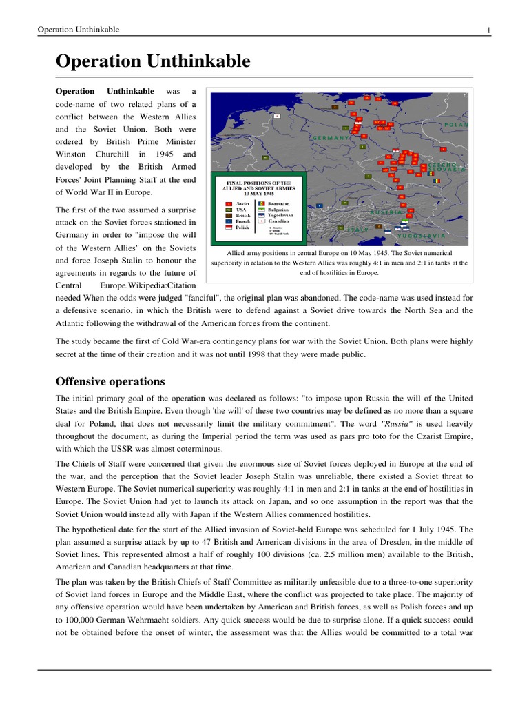 Operation Unthinkable | PDF | Violent Conflict | Military Operations