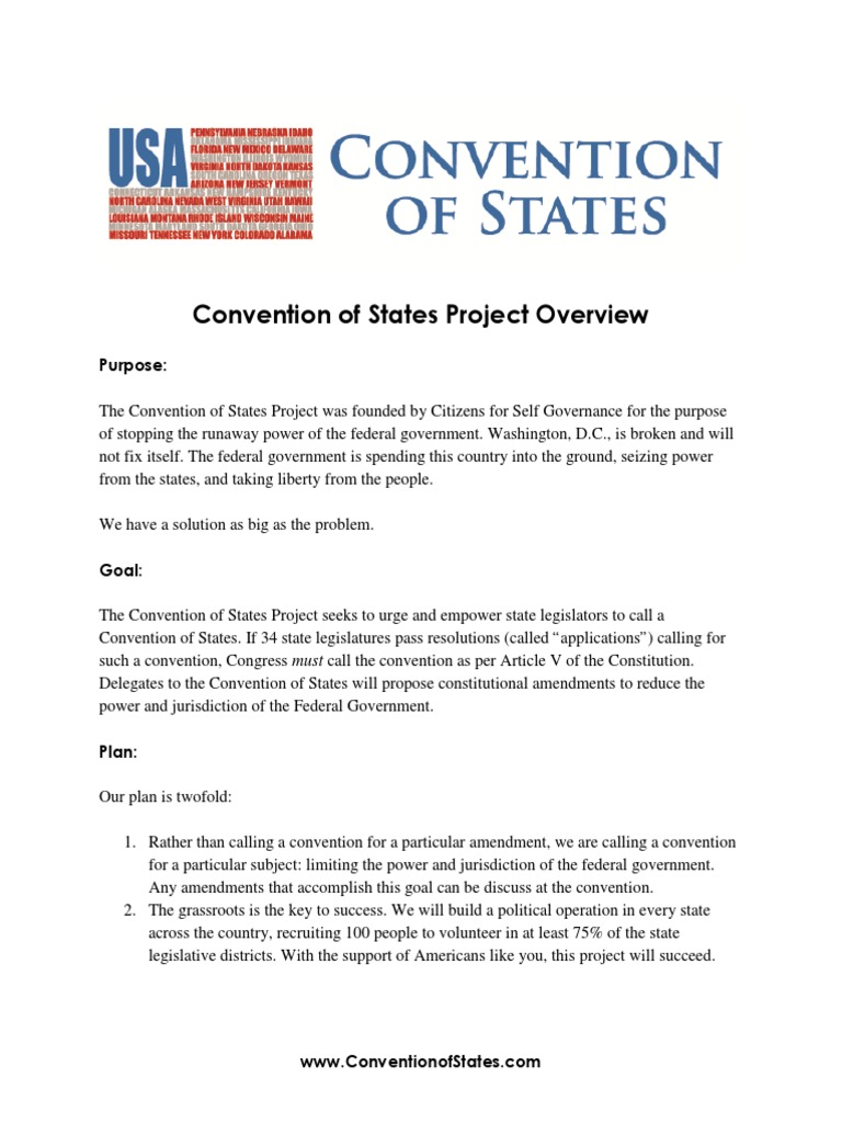 Convention of States Project Overview | PDF