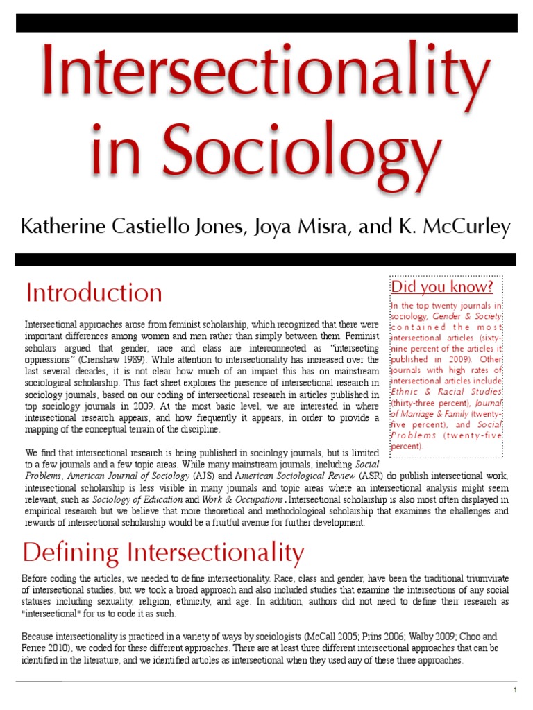 Intersectionality in Sociology | PDF | Intersectionality | Sociology