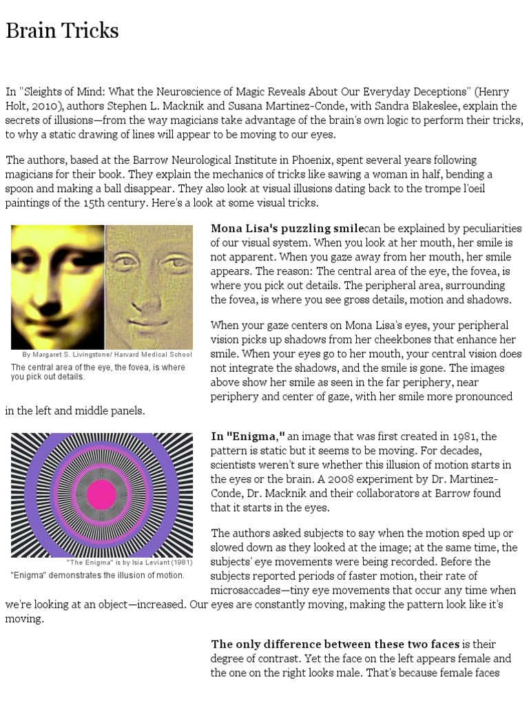 How Visual Illusions Work - WSJ | PDF | Magic (Illusion) | Neuroscience