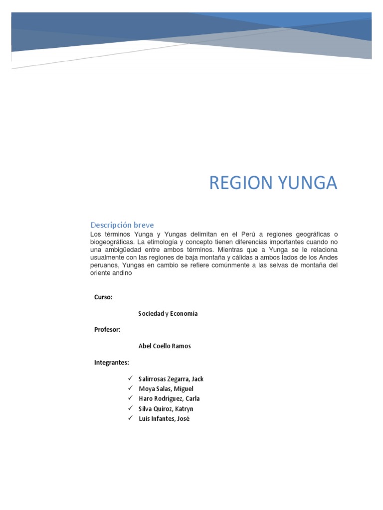 Region Yunga | PDF | Geografía Física | Ciencias de la Tierra