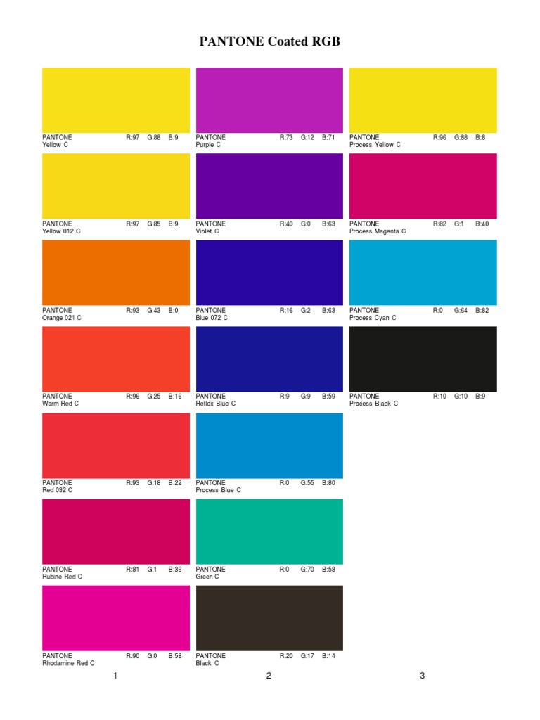 Pantone Coated Rgb