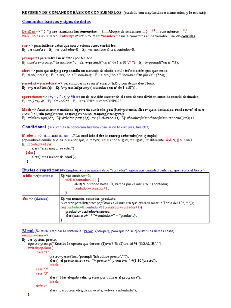 Comandos Javascript | PDF