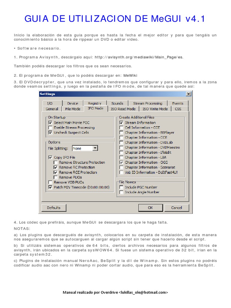 Guia de MeGUI V4.1 | PDF | Blu Ray | Códec