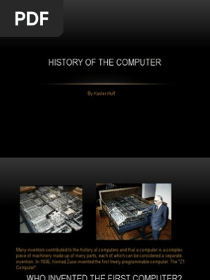 History Of Computers 1936