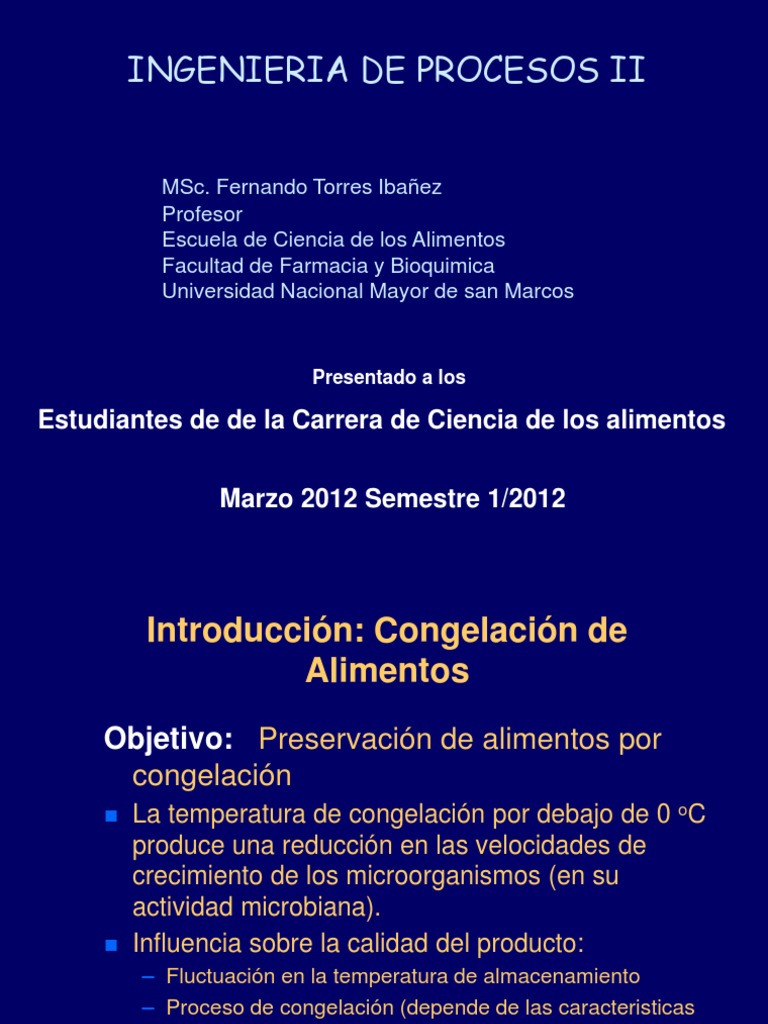 Congelación de Alimentos: Procesos y Propiedades | PDF | Calor ...