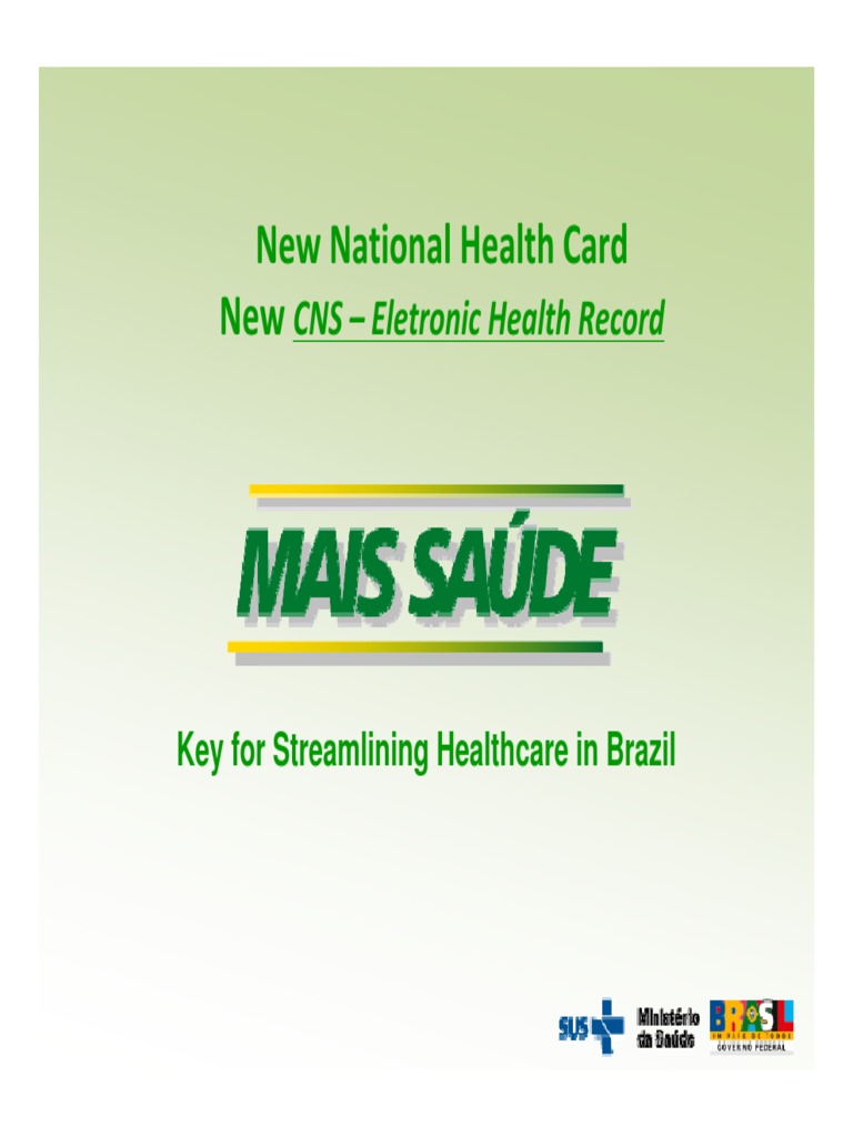 New National Health Card New: CNS - Eletronic Health Record | PDF ...