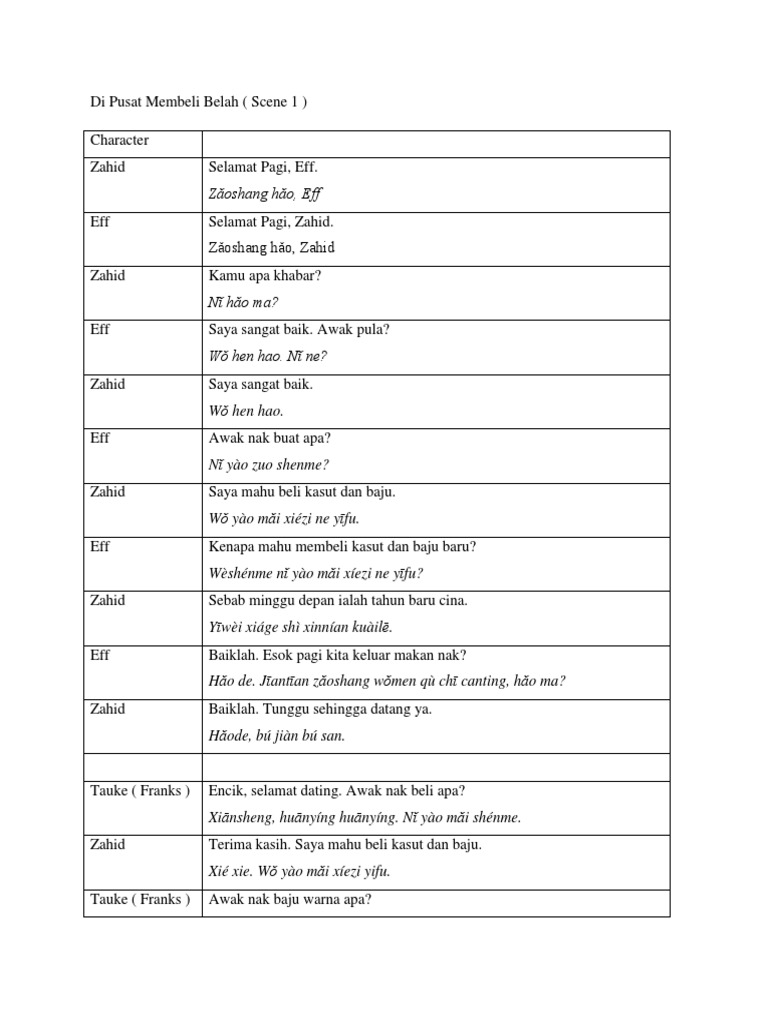 Script Mandarin Level 2