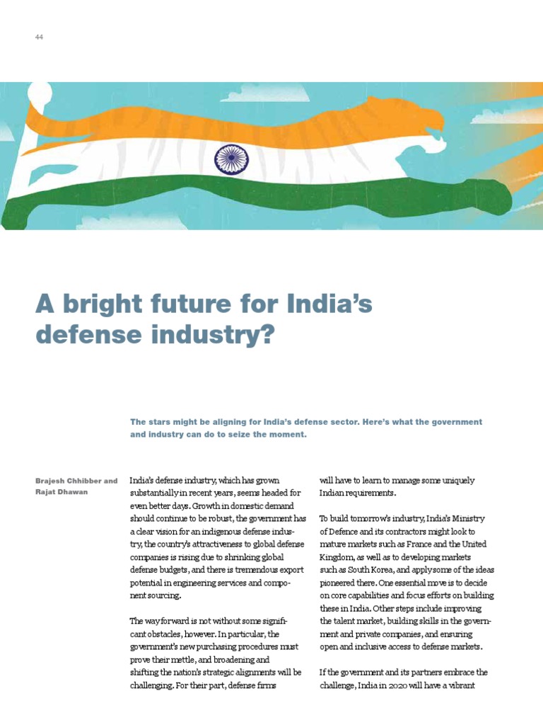 A Bright Future For Indias Defense Industry | PDF | Arms Industry ...
