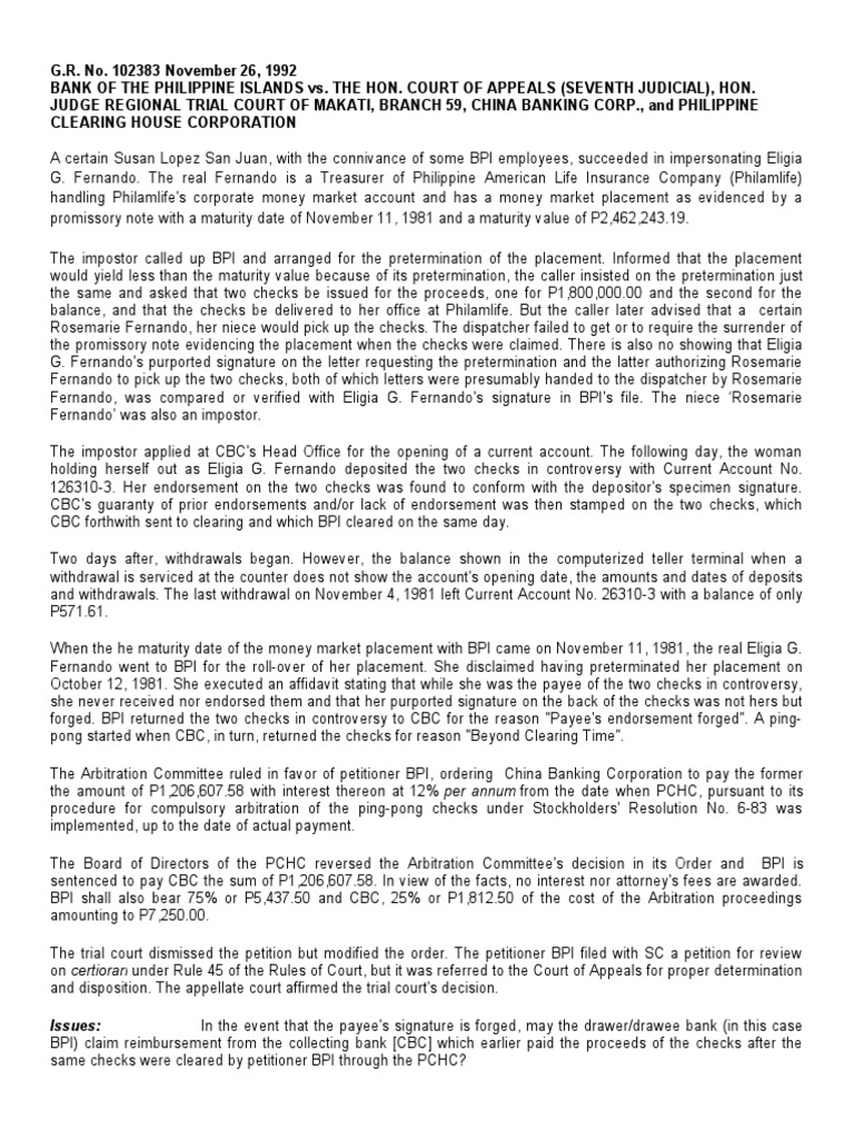 BPI Vs CA Case Digest | PDF | Judiciaries | Government