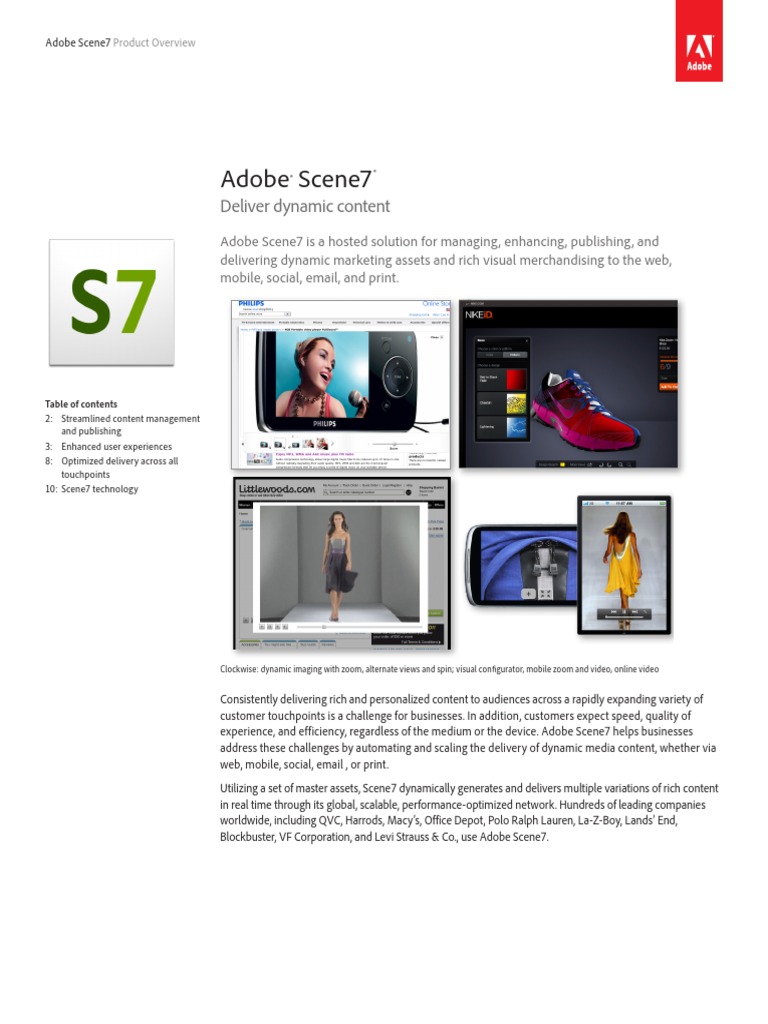 Adobe Scene7: Deliver Dynamic Content | PDF | Adobe Flash | Streaming Media