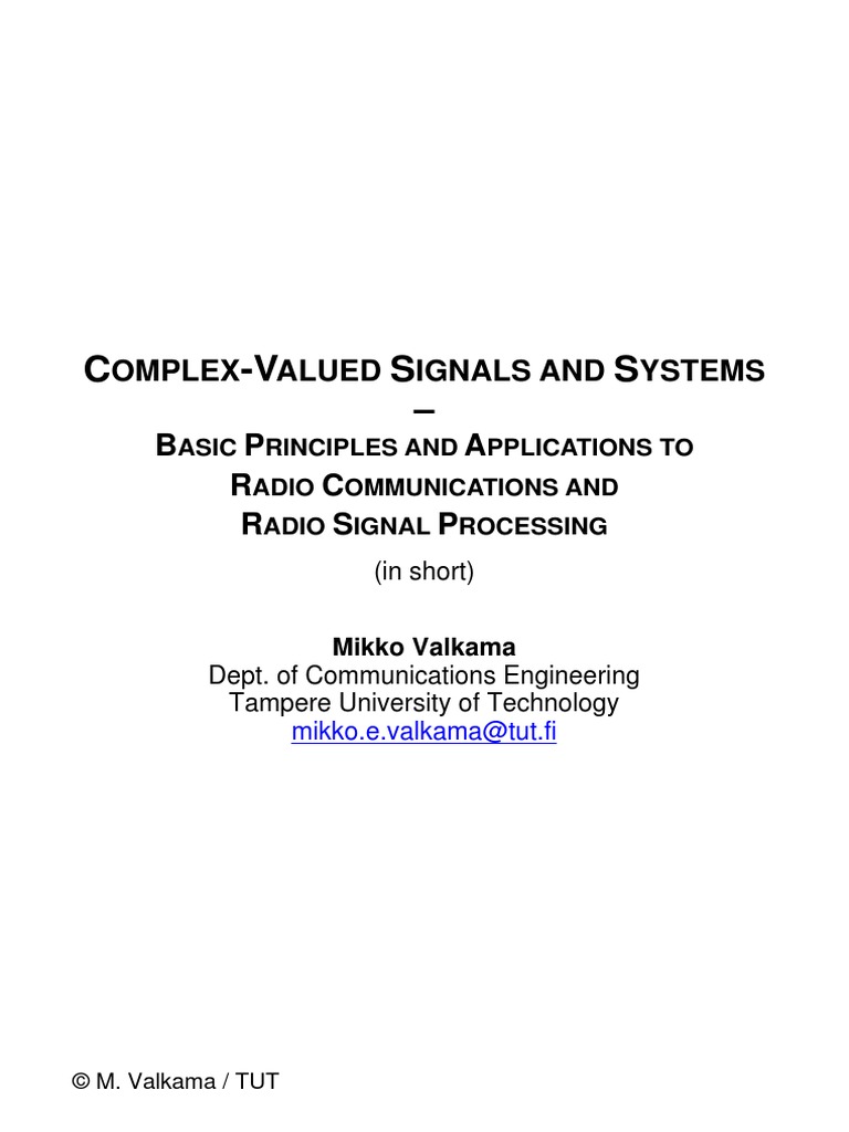 2 Complex Signals and Radios Short 2pp | PDF | Sampling (Signal ...