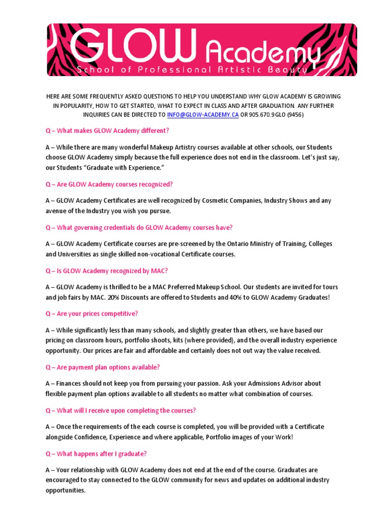 Glow Academy Faqs | PDF | Mentorship | Cognition