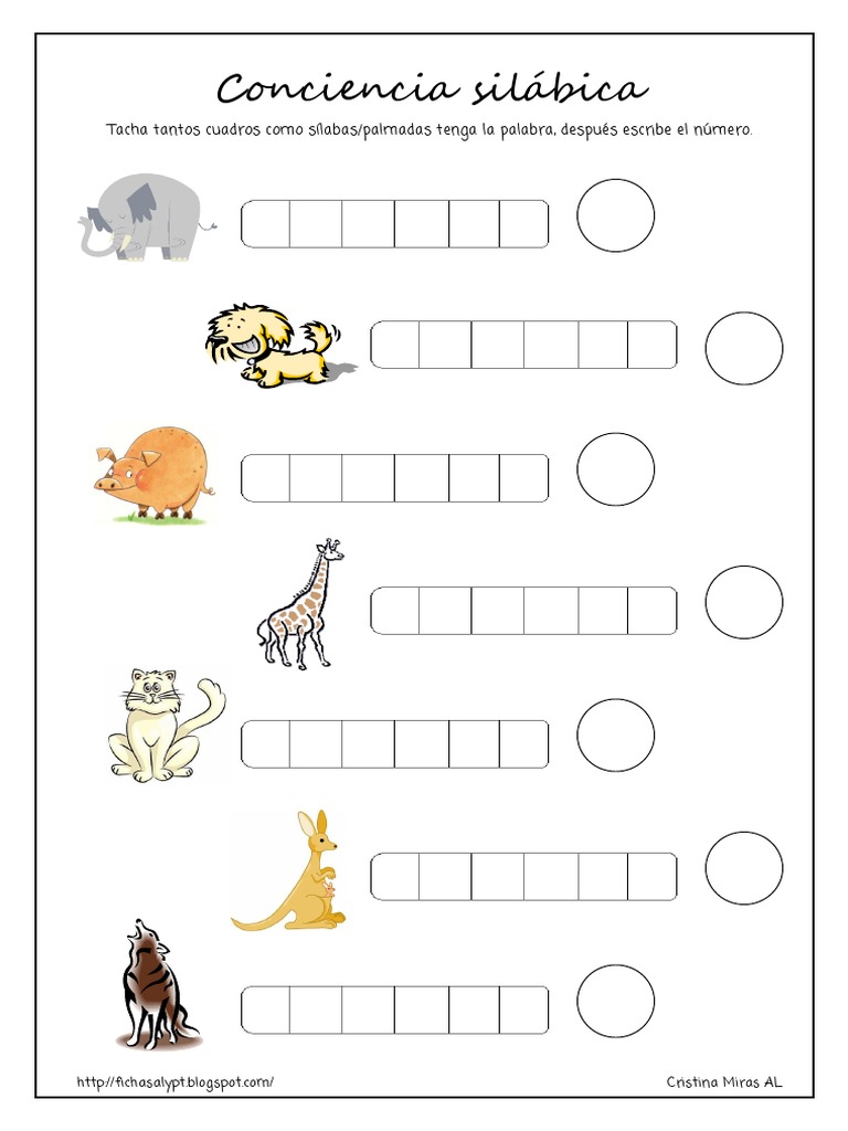 Conciencia Silabica 03 Animales | PDF