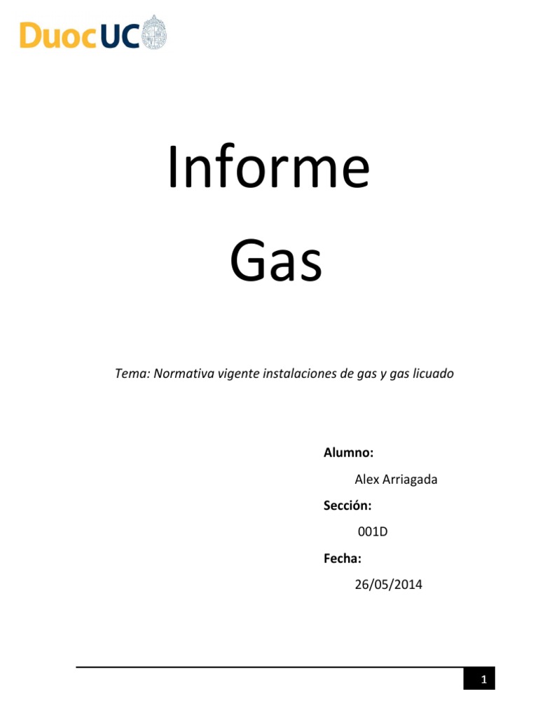 Informe Gas Pdf Caldera Metano