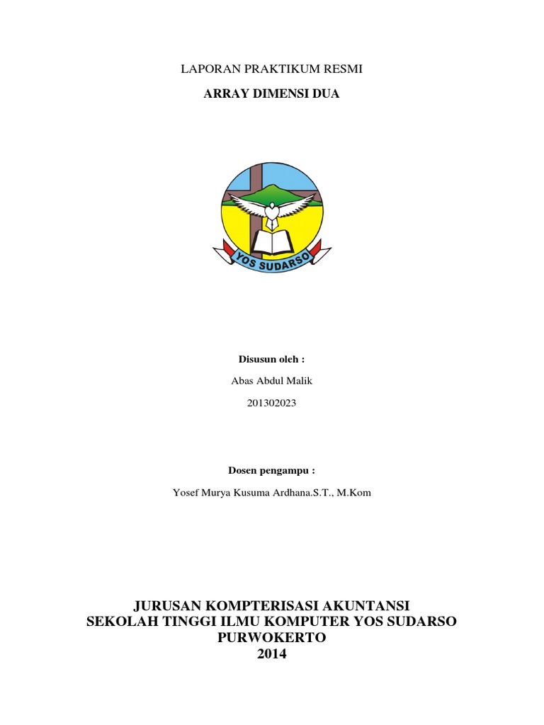 Laporan Praktikum Resmi Array Dimensi Dua | PDF | Teknologi & Rekayasa