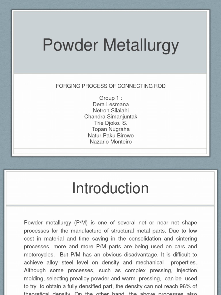 Powder Metallurgy: Forging Process of Connecting Rod | PDF | Forging ...