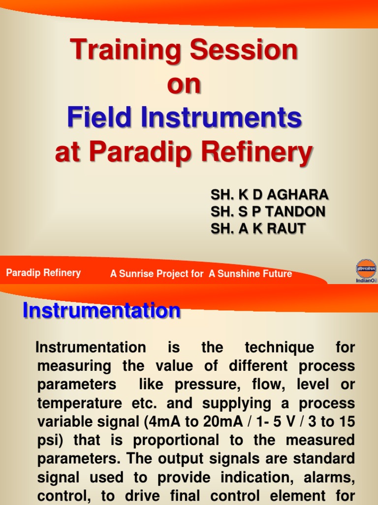 Field Instrumentation Overview | PDF | Flow Measurement | Valve