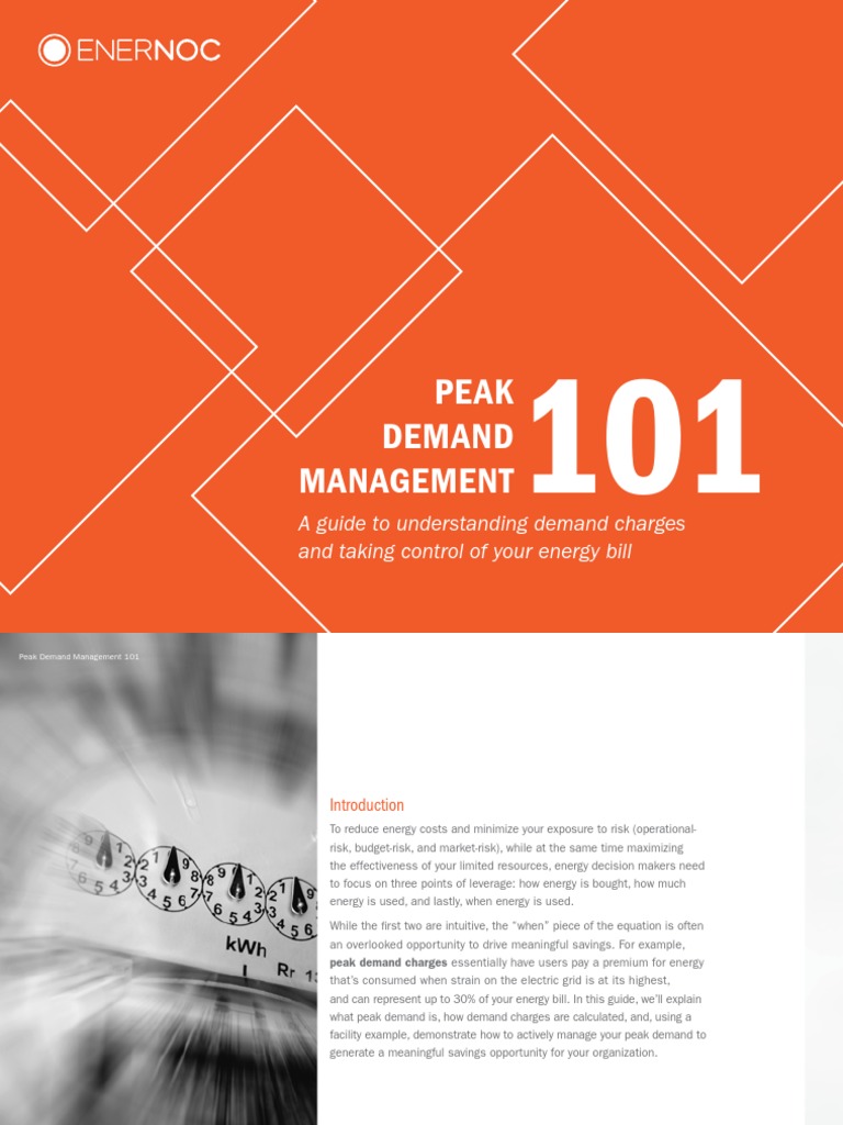 Peak Demand Management 101 | PDF | Kilowatt Hour | Watt