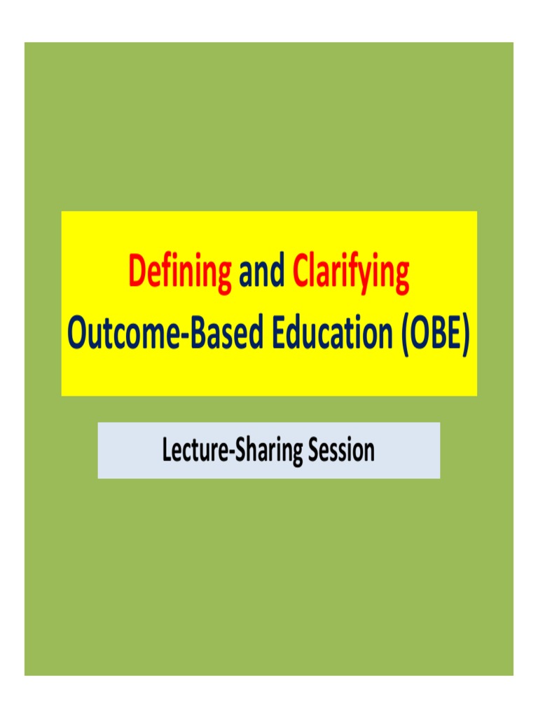 And Outcome Based Education (OBE) and Outcome Based Education (OBE ...